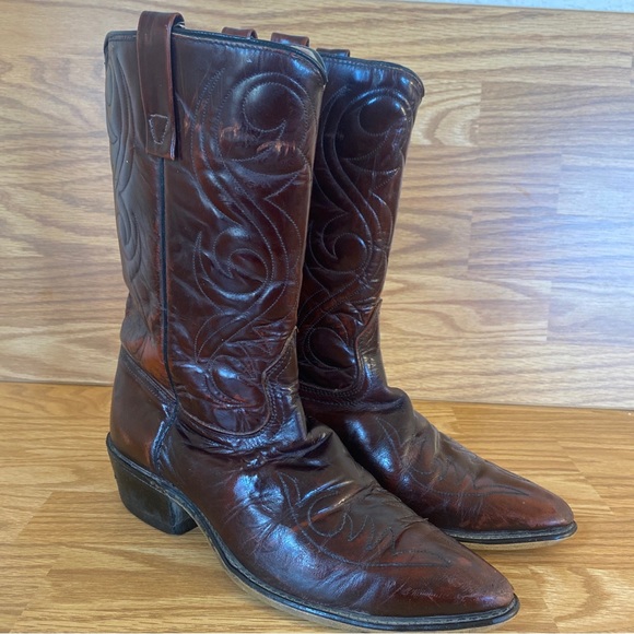 ACME | Shoes | Acme Usa Made Cordovan Dark Cherry Leather Western ...